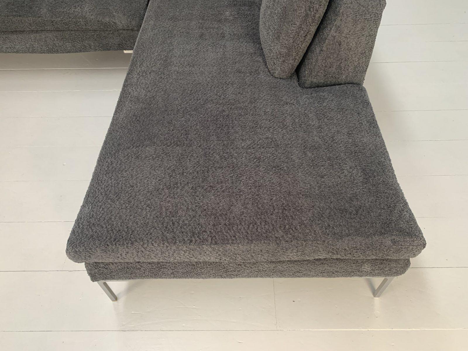 B&B Italia “Charles” L-Shape Sofa – In Dark Grey Boucle For Sale at 1stDibs