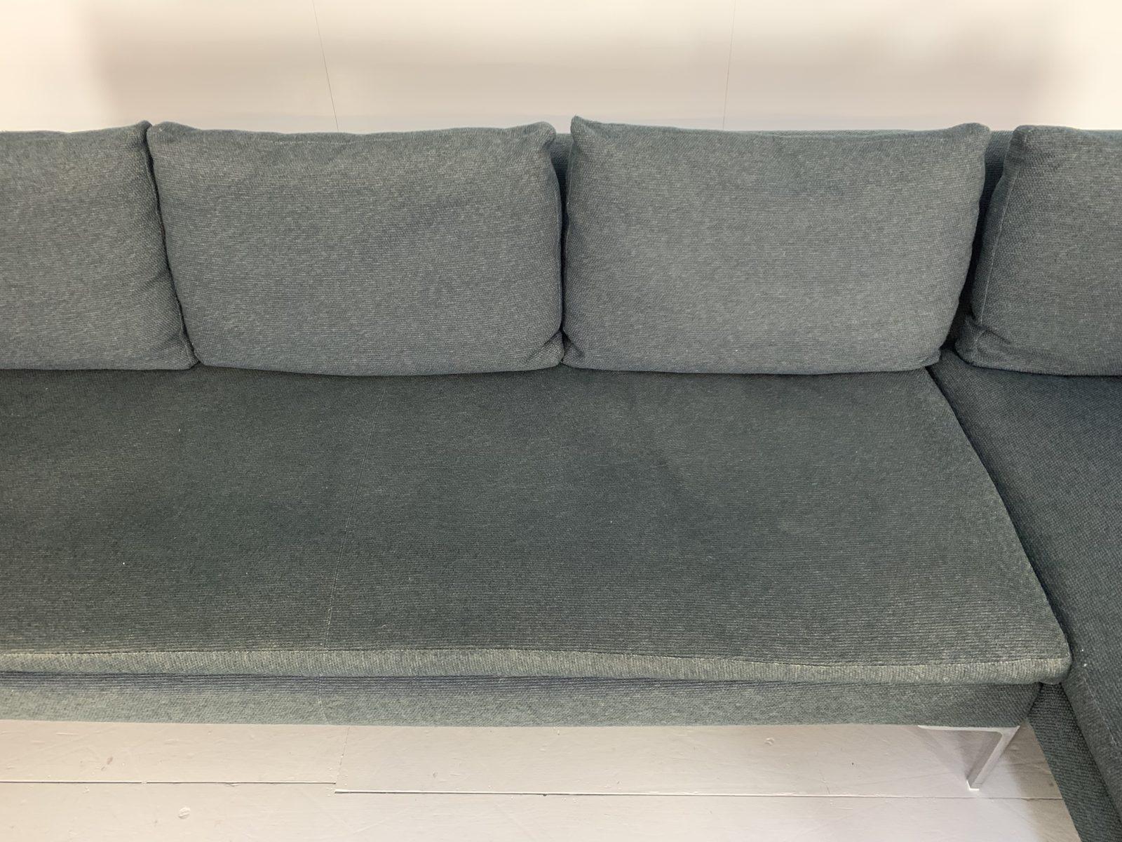B&B Italia “Charles” Sofa, 5-Seat L-Shape, in Blue Grey Fabric For Sale ...