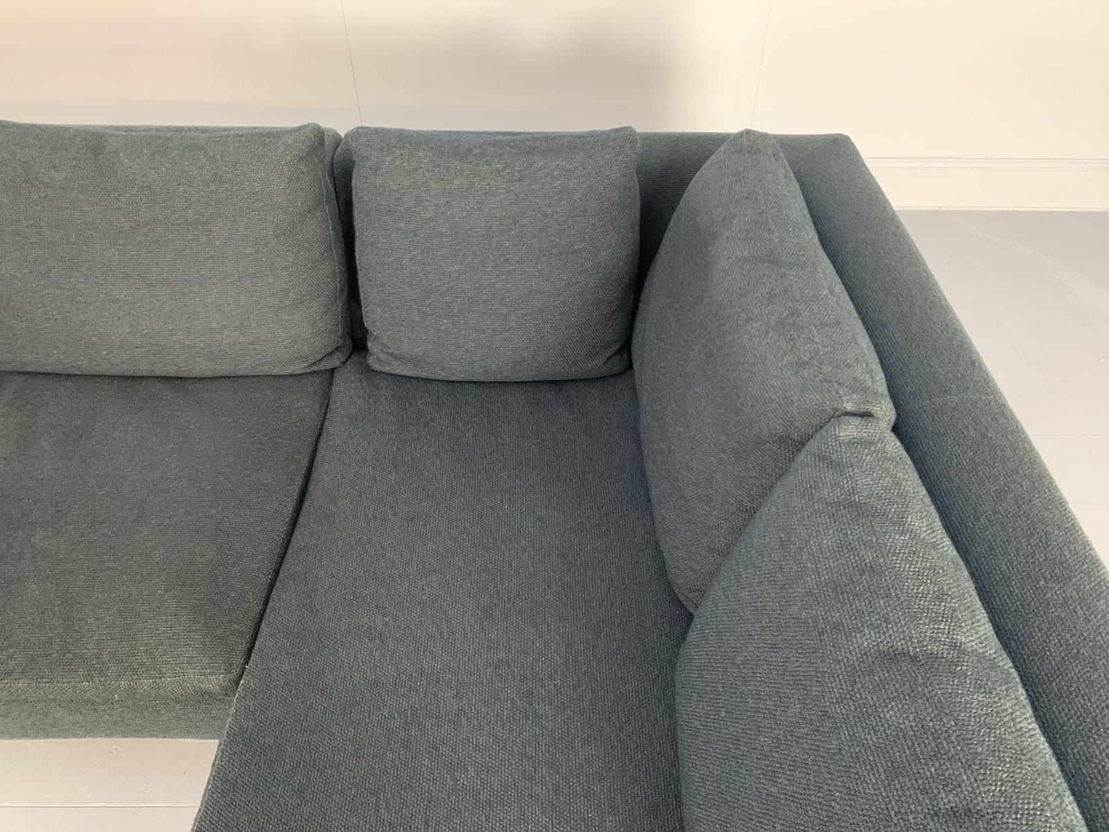 B&B Italia “Charles” Sofa, 5-Seat L-Shape, in Blue Grey Fabric For Sale ...