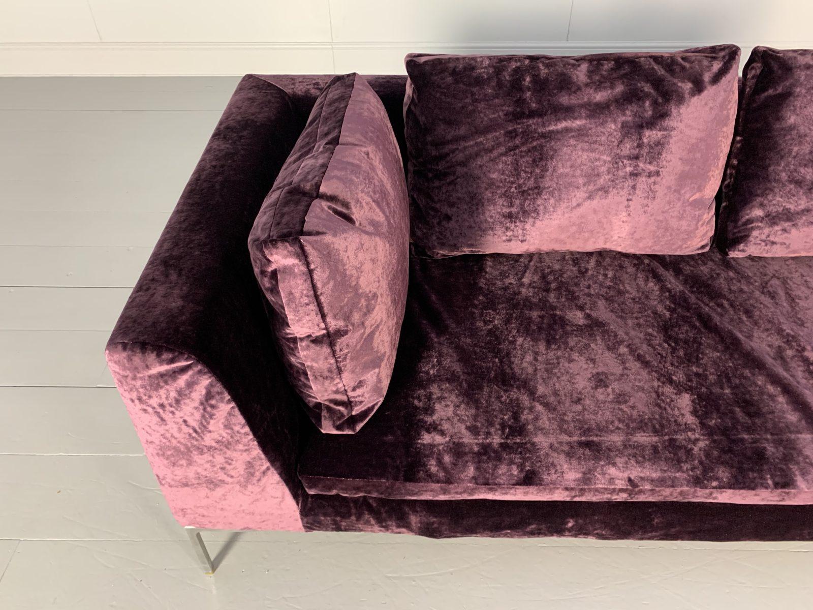 B&B Italia “Charles” Sofa – “Ch230” 3-Seat – in Purple Velvet For Sale ...