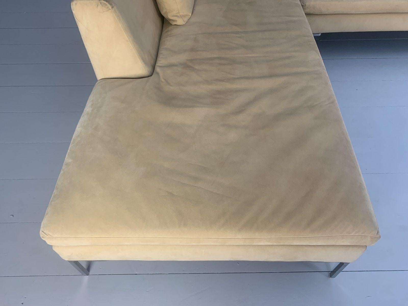 B&B Italia “Charles” Sofa – L-Shape 5-Seat – In Sand Alcantara For Sale ...