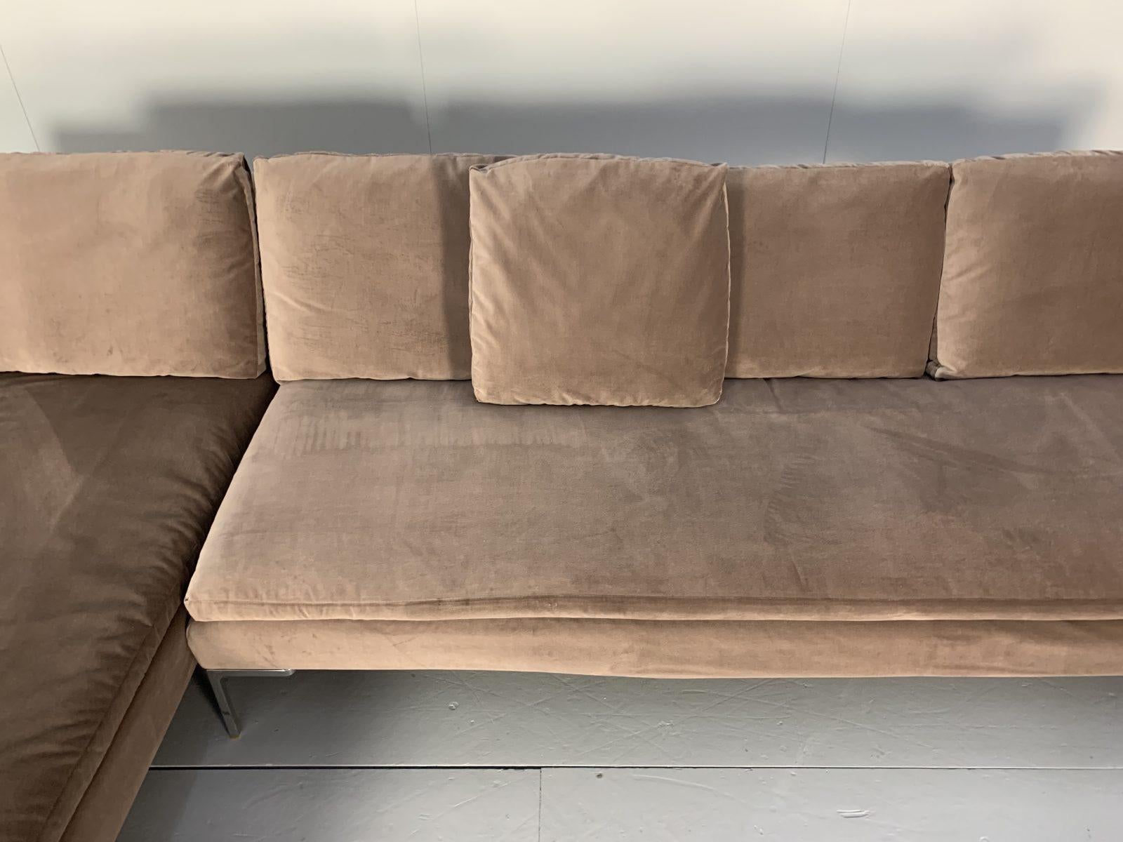 B&B Italia “Charles” Sofa – L-Shape Sectional – in Soft Pink Velvet For ...