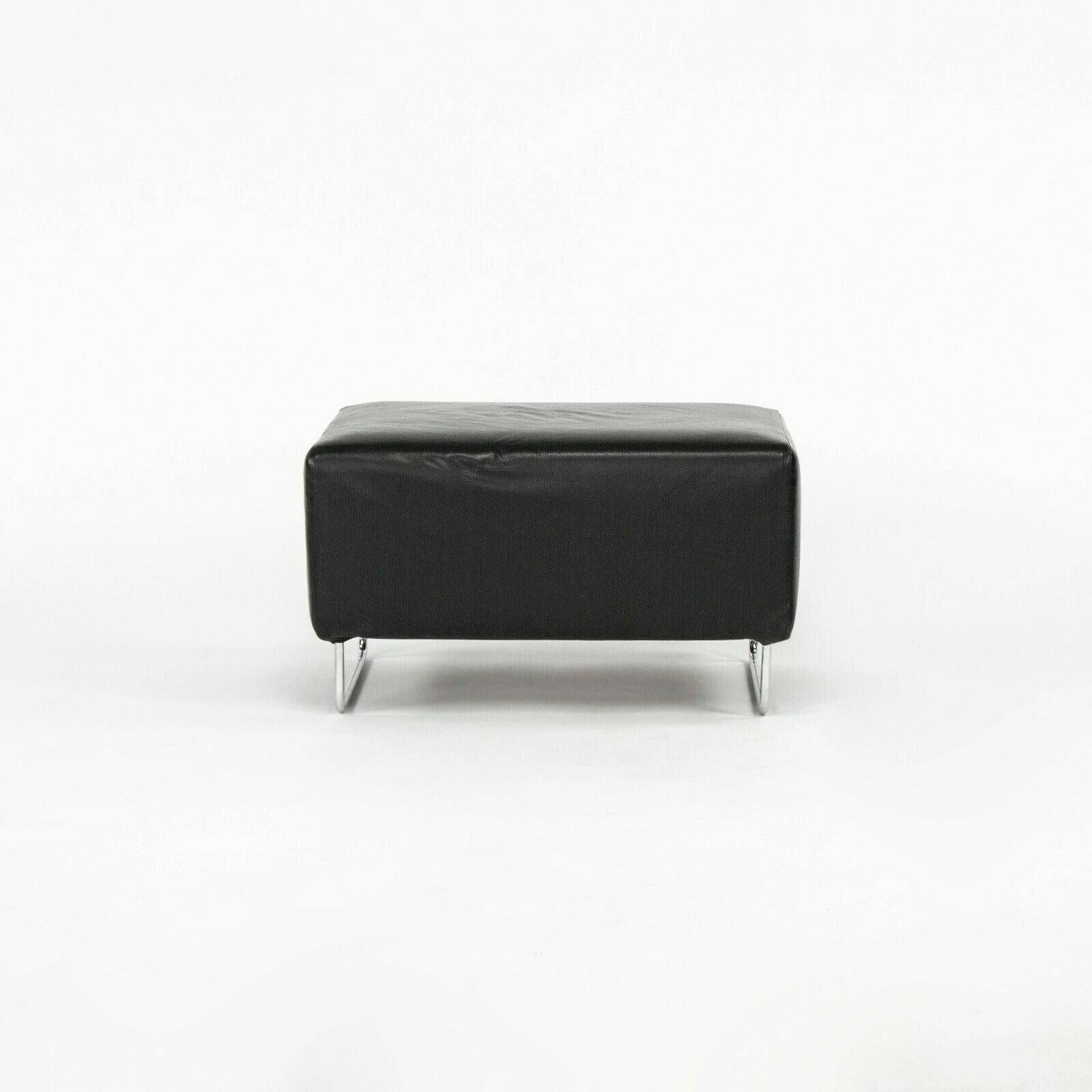 B&B Italia Diesis Black Leather Ottoman by Antonio Citterio and Paulo ...
