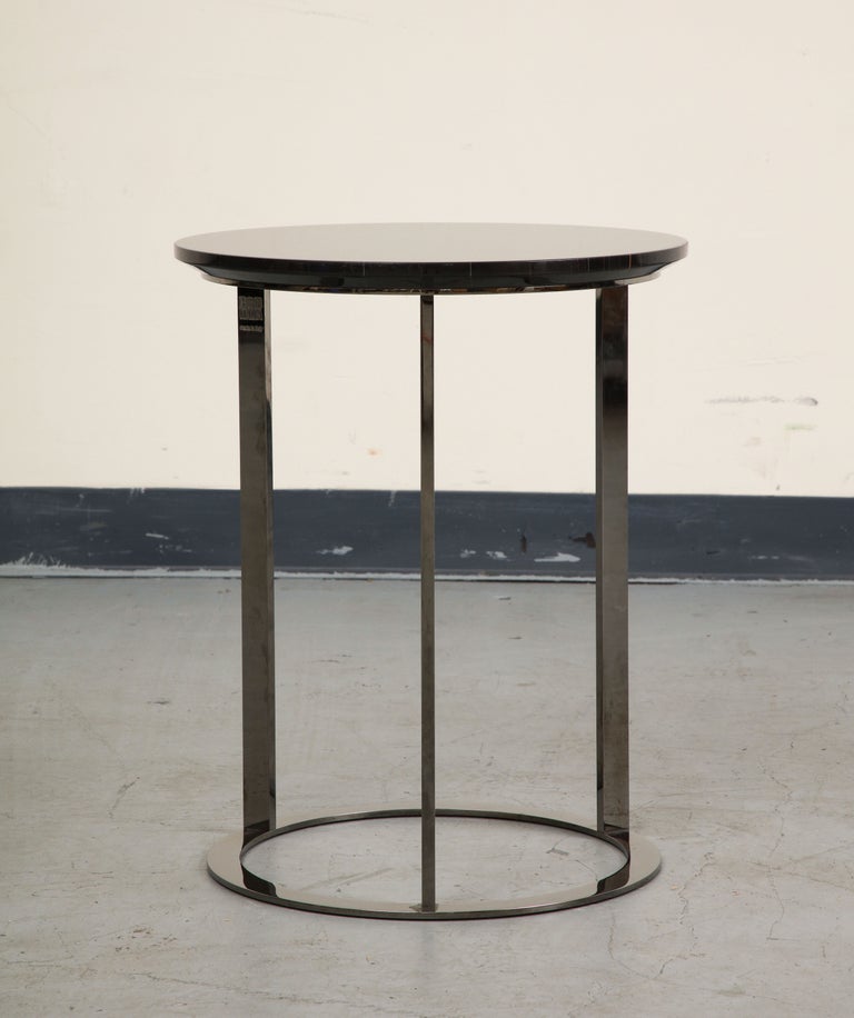 B&B Italia Mera Black Marble and Chromed Steel Small Side Table For ...