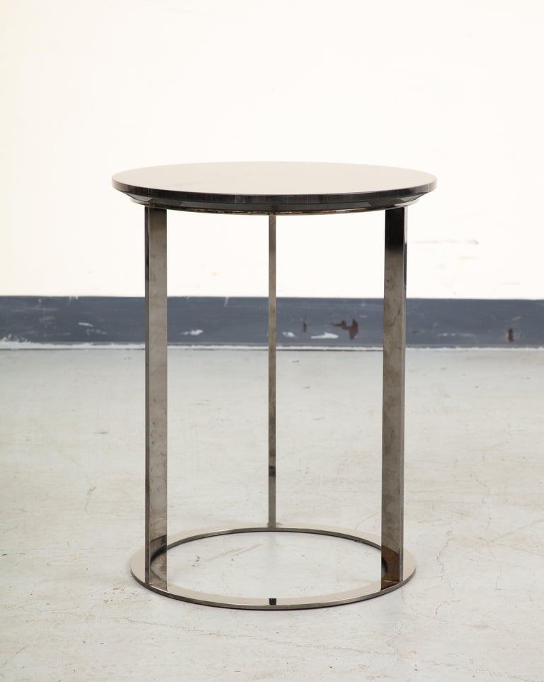 B&B Italia Mera Black Marble and Chromed Steel Small Side Table For ...