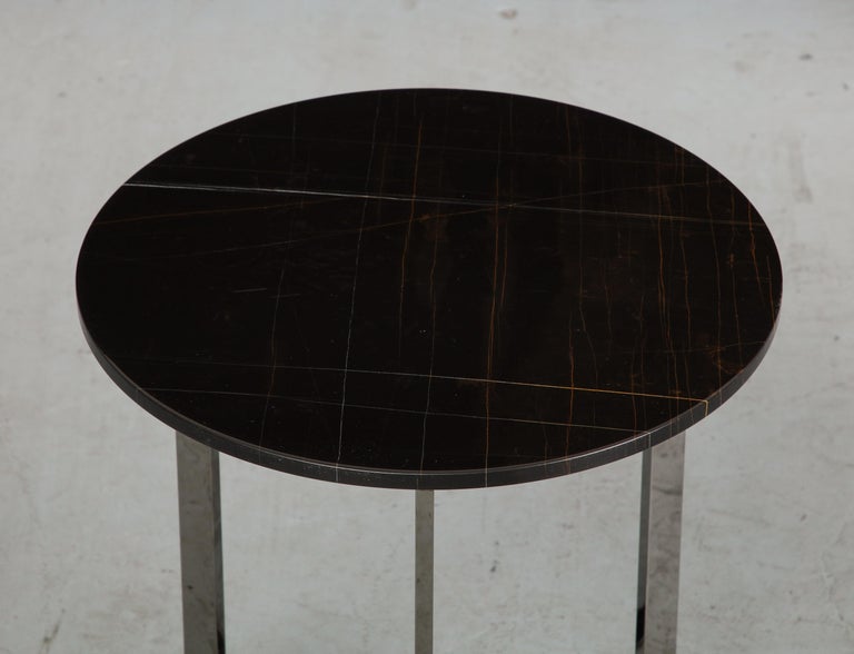 B&B Italia Mera Black Marble and Chromed Steel Small Side Table For ...