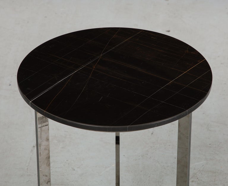 B&B Italia Mera Black Marble and Chromed Steel Small Side Table For ...