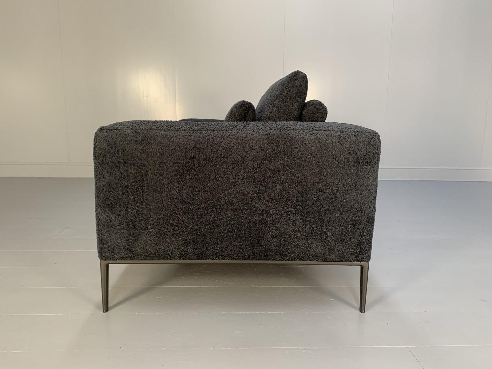 B&B Italia “Michel” Sofa, in Dark-Grey Bouclé For Sale at 1stDibs