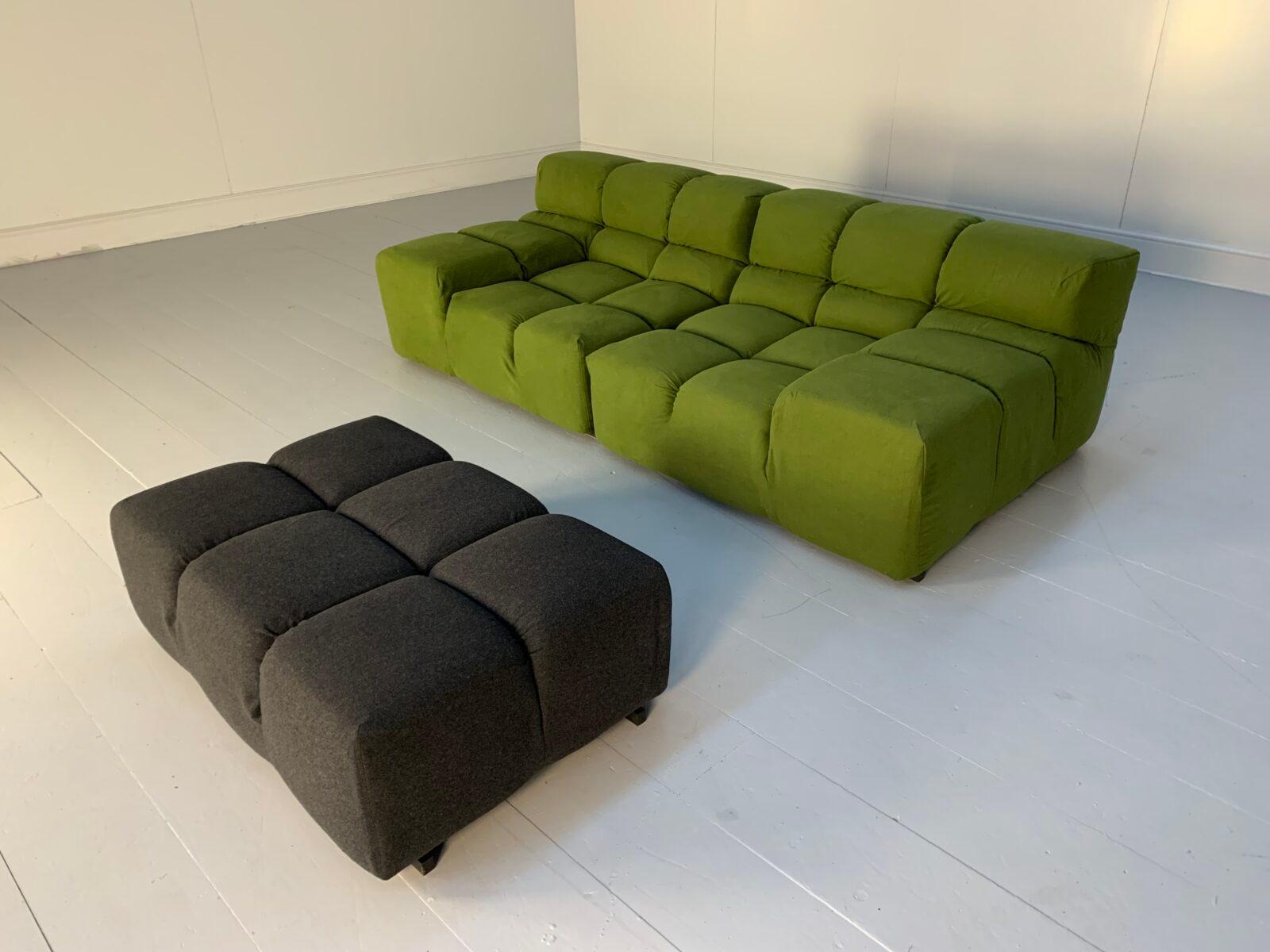 B&B Italia "Tufty Time" Sofa - In Mid Green Fabric For Sale at 1stDibs
