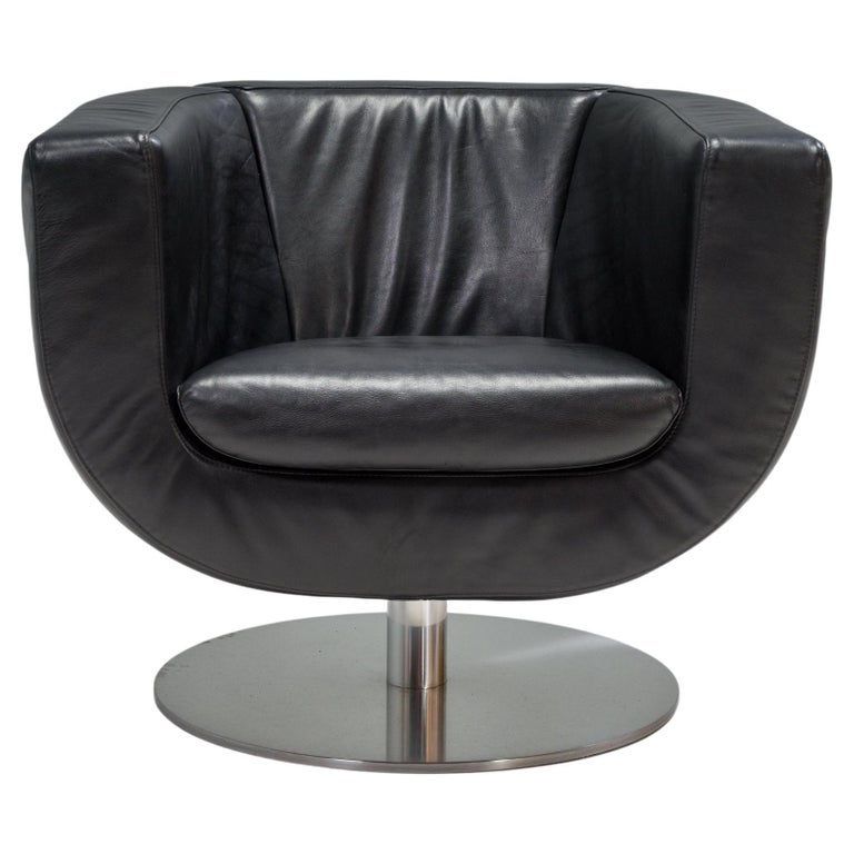 B&B Italia Tulip Armchair by Jeffrey Bernett, Black Leather For Sale at ...