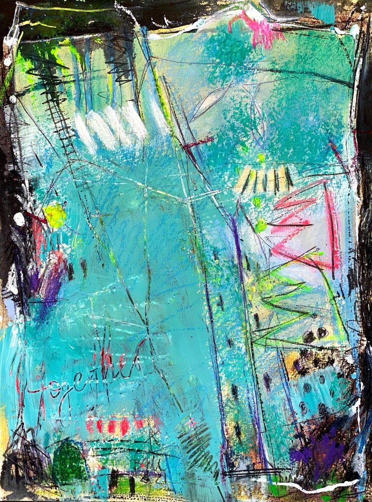 Bea Garding Schubert - Together No.6, Painting, Acrylic on Paper For ...
