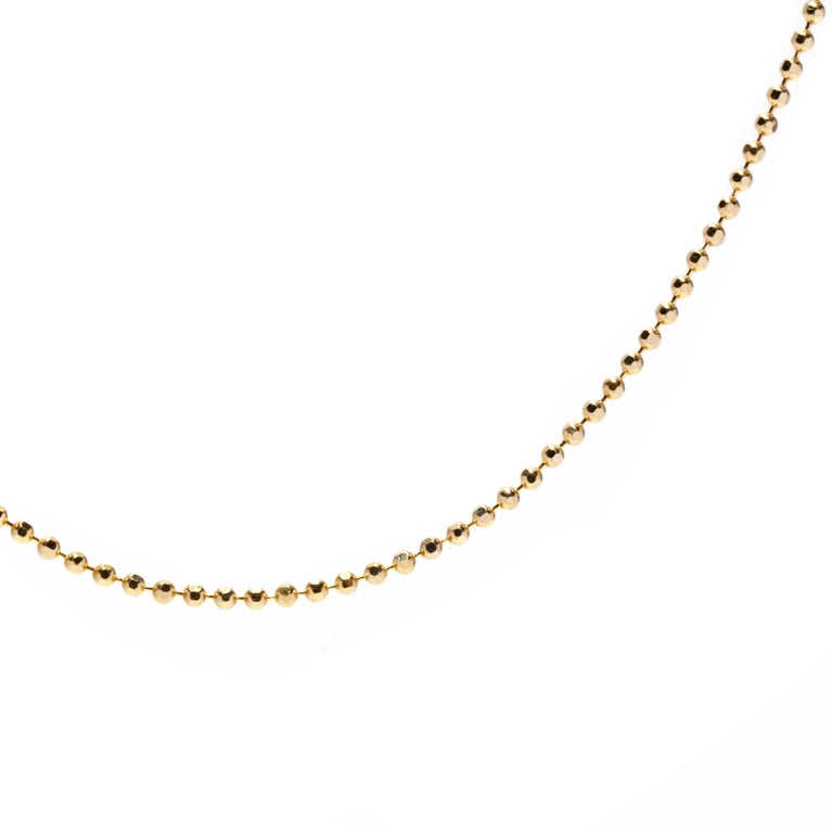 Bead Chain, 14K Yellow Gold, Simple Bead Chain, Simple Pendant Chain ...