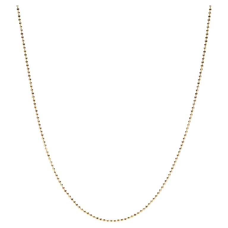 Bead Chain, 14K Yellow Gold, Simple Bead Chain, Simple Pendant Chain ...
