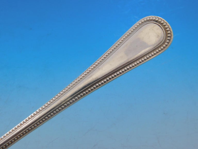 Bead Round by Carrs Sterling Silver Flatware Set Dinner Service 87 pcs England For Sale at 1stDibs