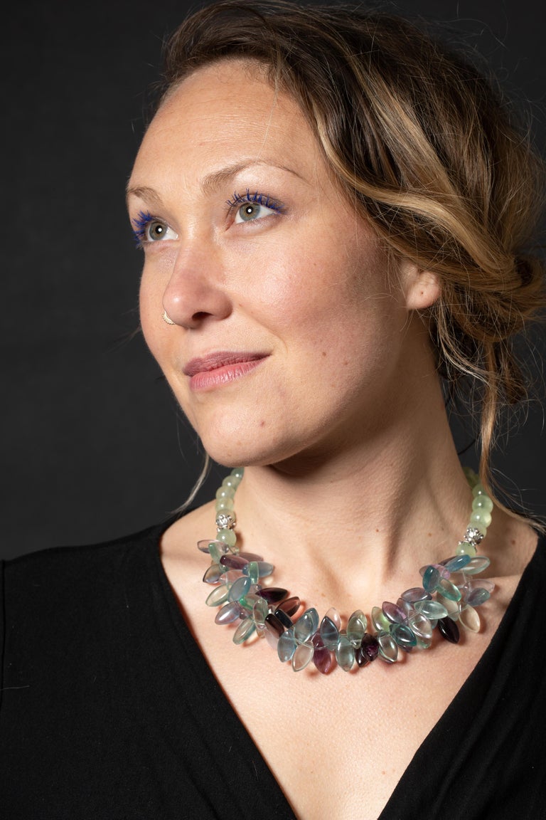 Beaded Double-Strand Necklace of Flourite and Pranite by Deborah ...