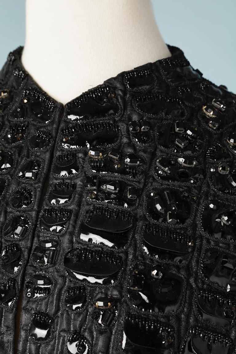 Beaded edge to edge flocked embroidered evening coat fabric Gianfranco ...