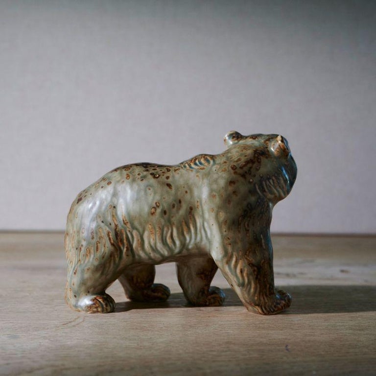 Bear Figure in Ceramic, Designed by Knud Kyhn For Sale at 1stDibs