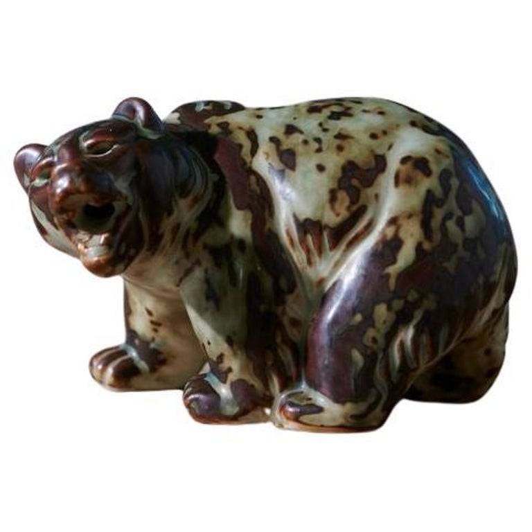 Bear Figure in Ceramic, Designed by Knud Kyhn For Sale at 1stDibs
