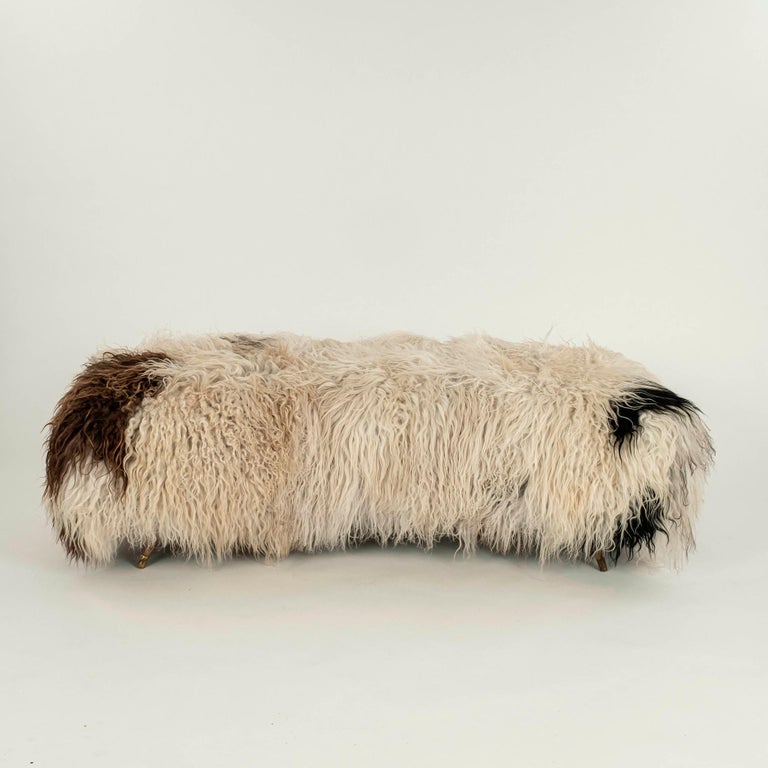 Beastly Sheepskin Fur Bench at 1stDibs
