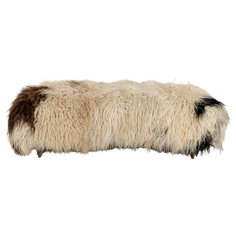 Beastly Sheepskin Fur Bench at 1stDibs
