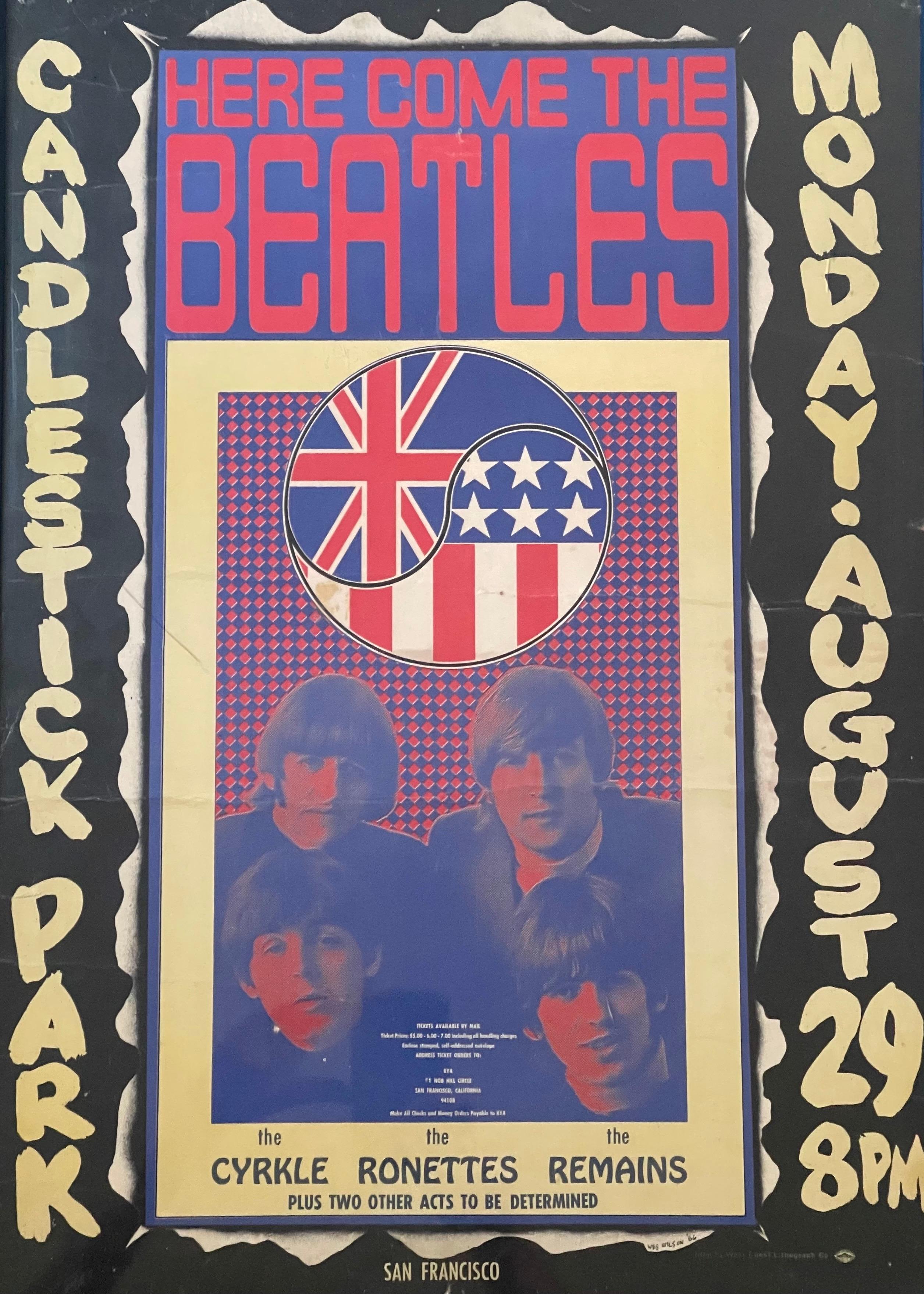 Beatles Concert Poster from Finale at Candlestick Park in San Francisco ...