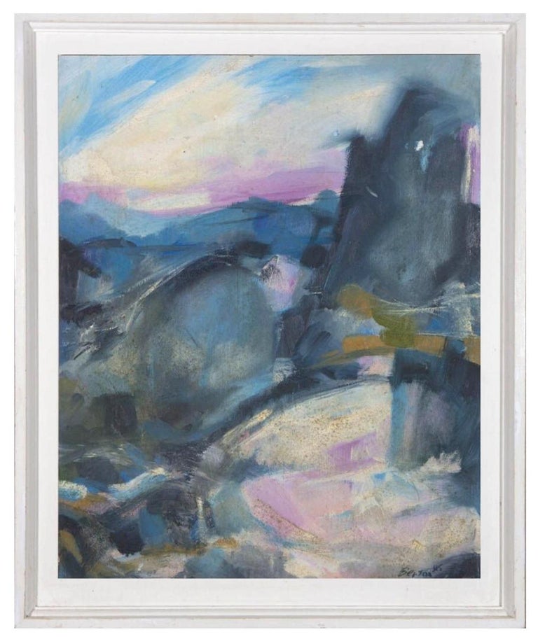 Beaton - Beaton - Framed 1985 Oil, Abstract Landscape For Sale at 1stDibs