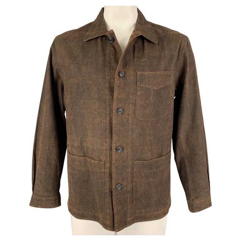 BEAUGAN Size M Brown Rust Distressed Cotton Worker Jacket For Sale at ...