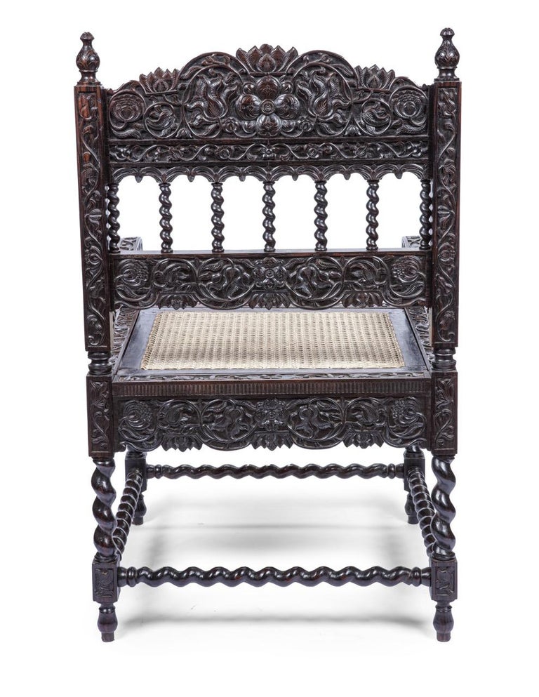Beautiful 17th-Century Dutch-Colonial Macassar Ebony Armchair at 1stDibs