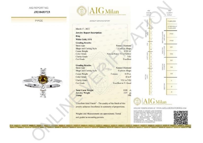 Beautiful 18K White Gold Cross Ring with 0.88 Ct Natural Diamonds, AIG ...