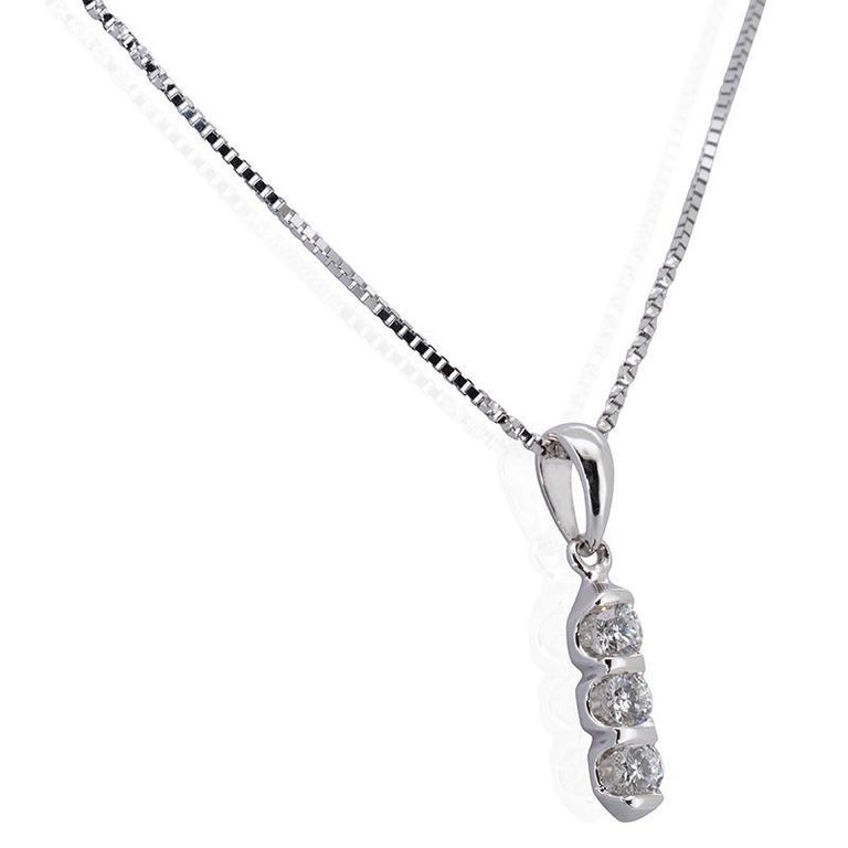 Beautiful 18K White Gold Necklace with 0.20 ct Natural Diamonds For ...