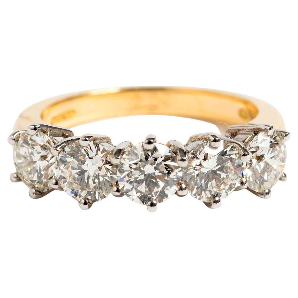 Beautiful Gold and Diamond Ring, Signed Trev For Sale at 1stDibs
