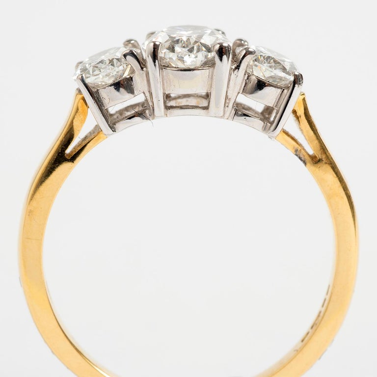 Beautiful 18K Yellow Gold Diamond Cluster Ring, .81 Carat, US For Sale ...
