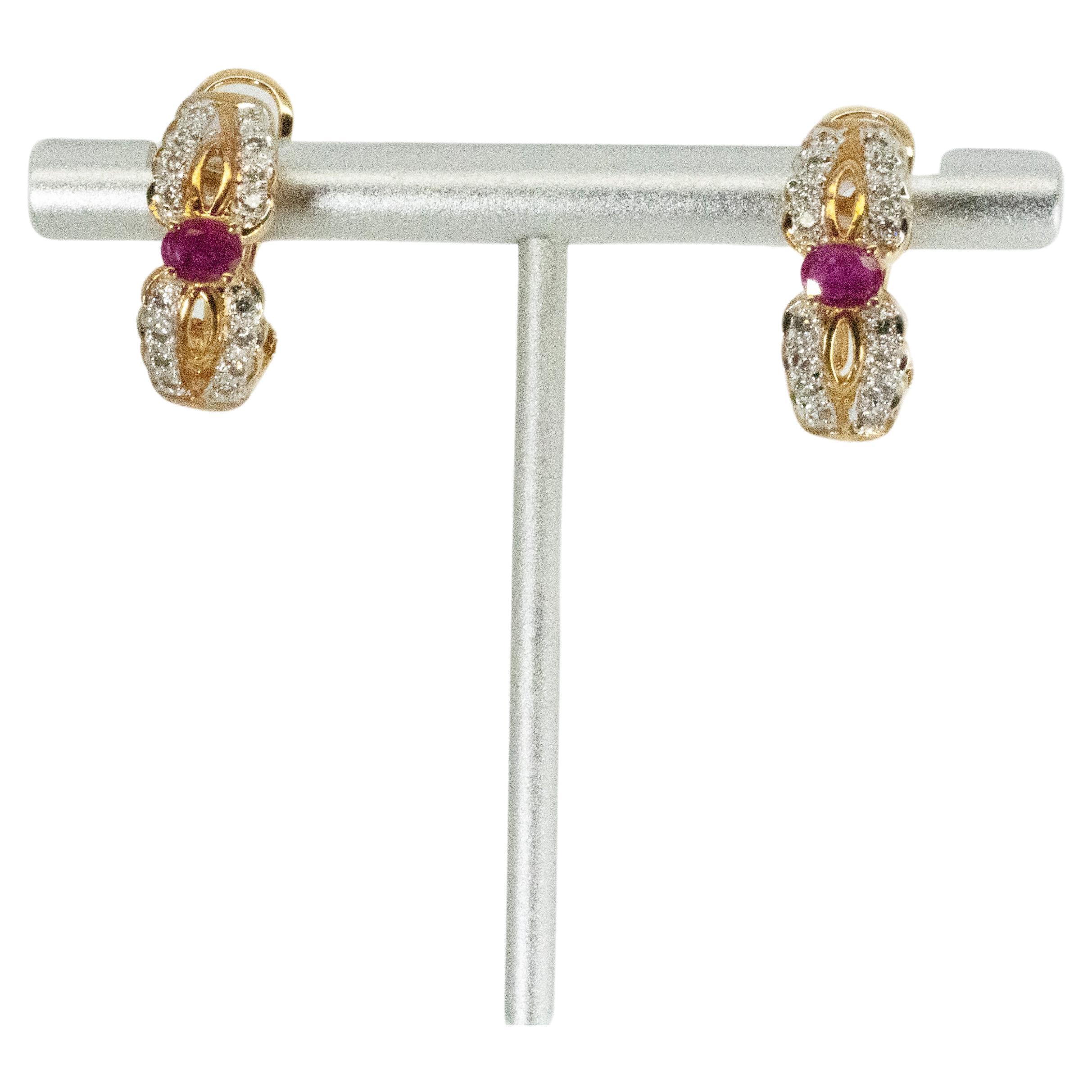 Luxurious 18k Yellow Gold Earrings with 0.50 Ct Natural Diamonds For ...