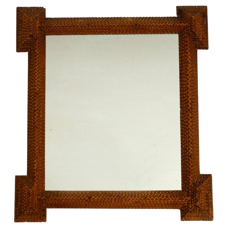 Beautiful 1930s Wall Mirror with a High Quality Wooden Frame at 1stDibs