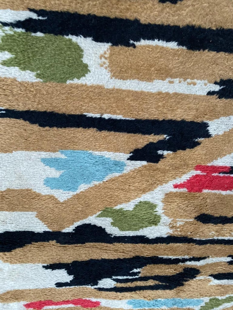 Beautiful 1960s French Hand Knotted Rug Signed Jacques Borker For Sale ...