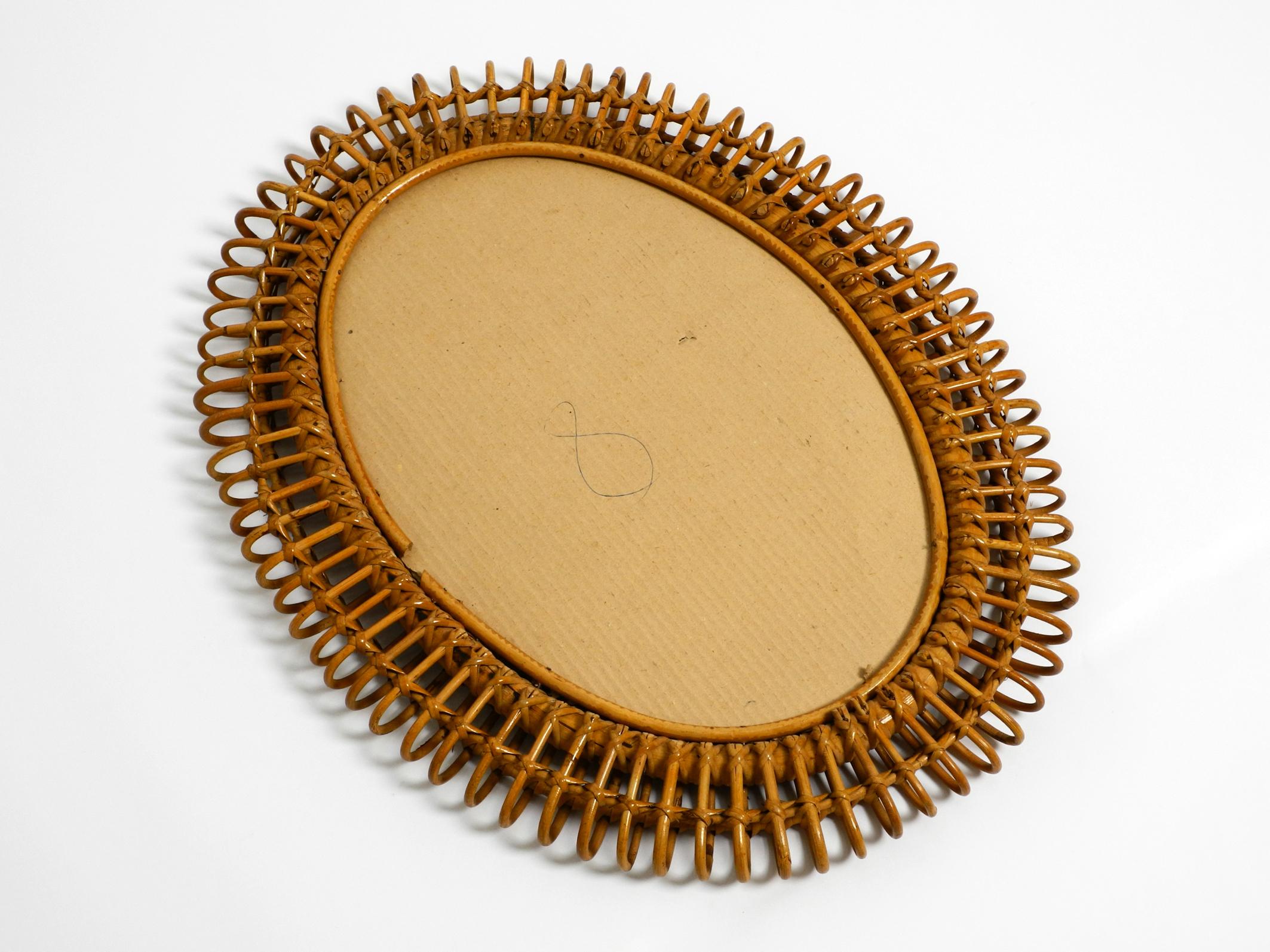 Beautiful 1960s Italian bamboo oval wall mirror in loop design For Sale ...