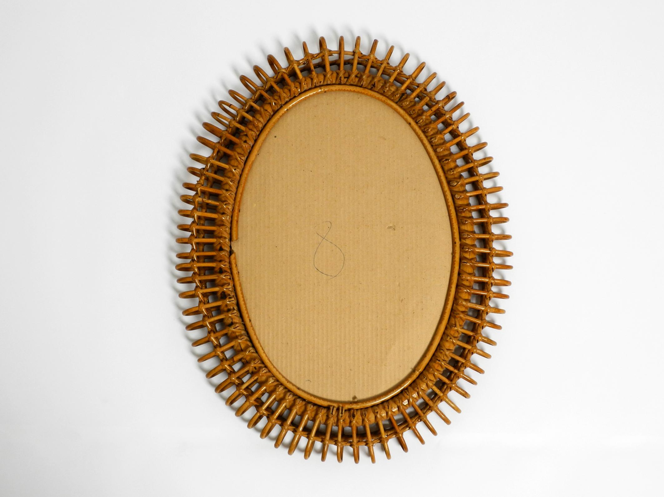 Beautiful 1960s Italian bamboo oval wall mirror in loop design For Sale ...