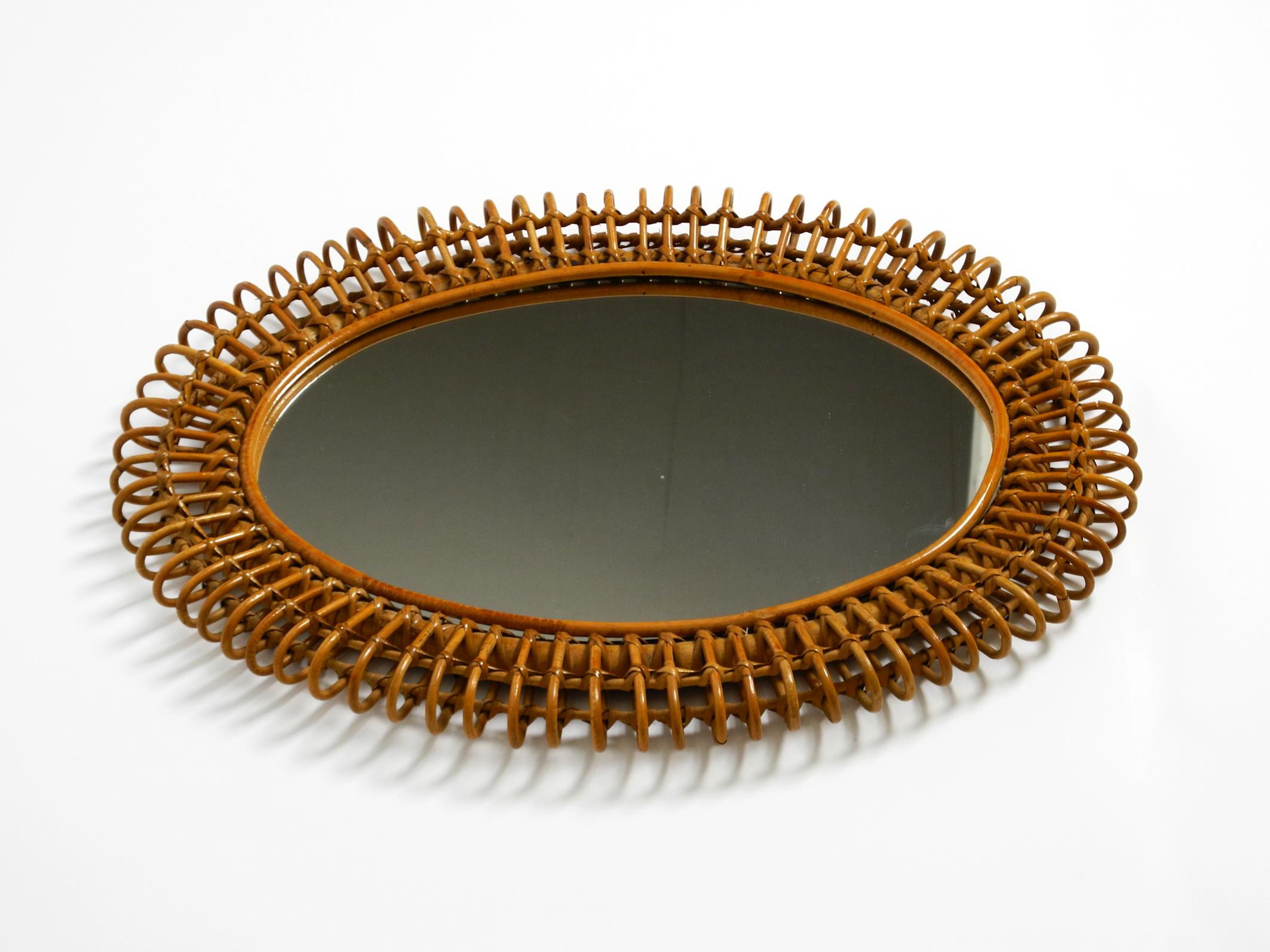 Beautiful 1960s Italian bamboo oval wall mirror in loop design For Sale ...