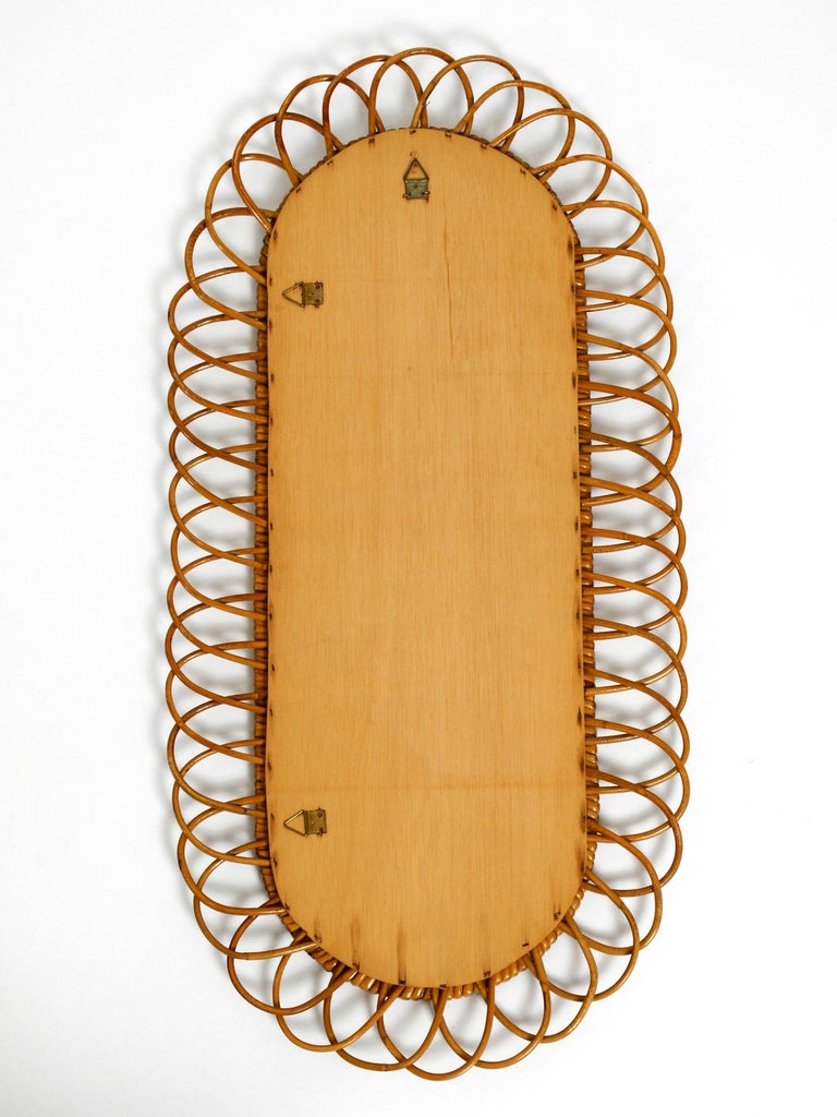 Beautiful 1960s Italian Oval Wall Mirror Made of Bamboo in a Loop ...