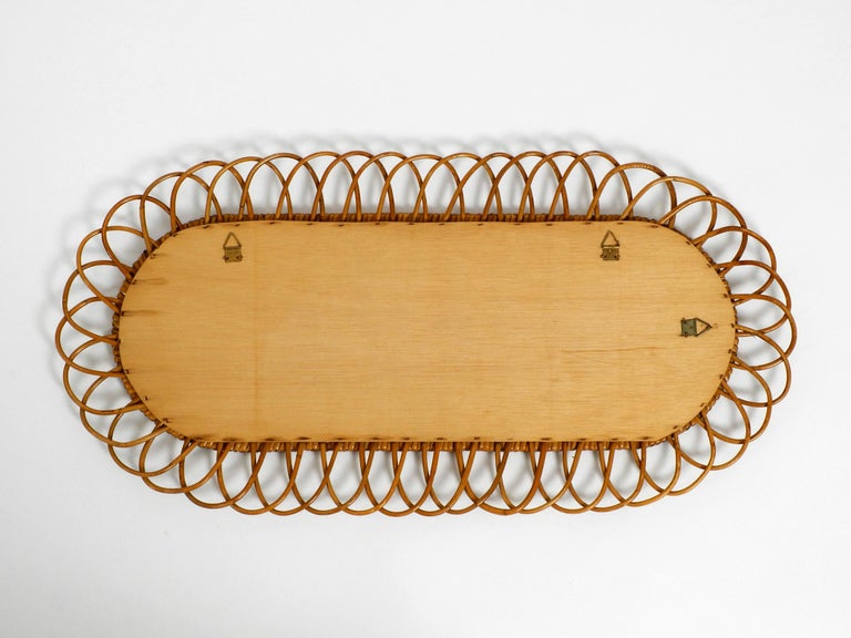 Beautiful 1960s Italian Oval Wall Mirror Made of Bamboo in a Loop ...