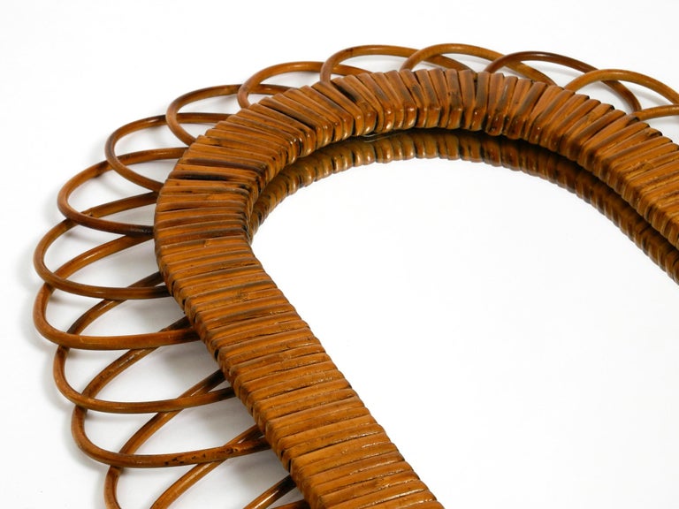 Beautiful 1960s Italian Oval Wall Mirror Made of Bamboo in a Loop ...