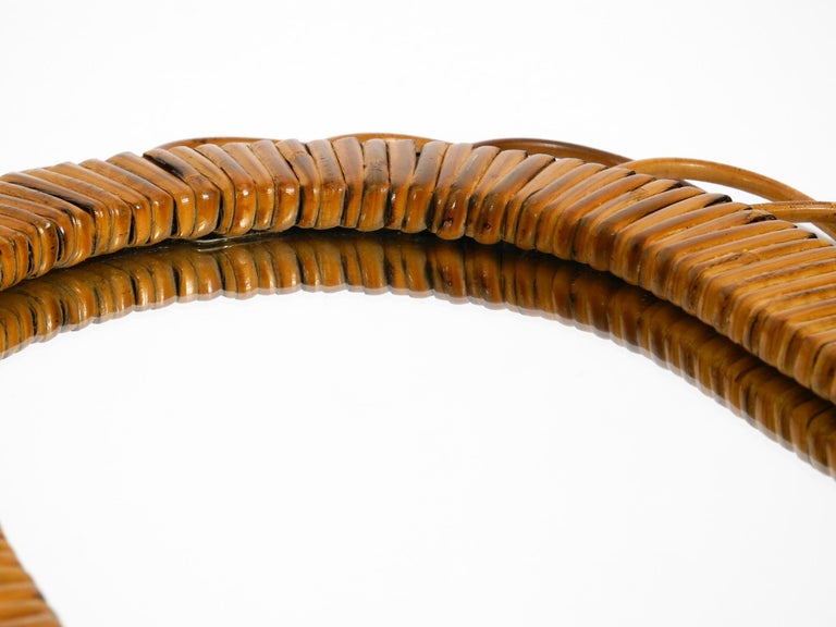 Beautiful 1960s Italian Oval Wall Mirror Made of Bamboo in a Loop ...