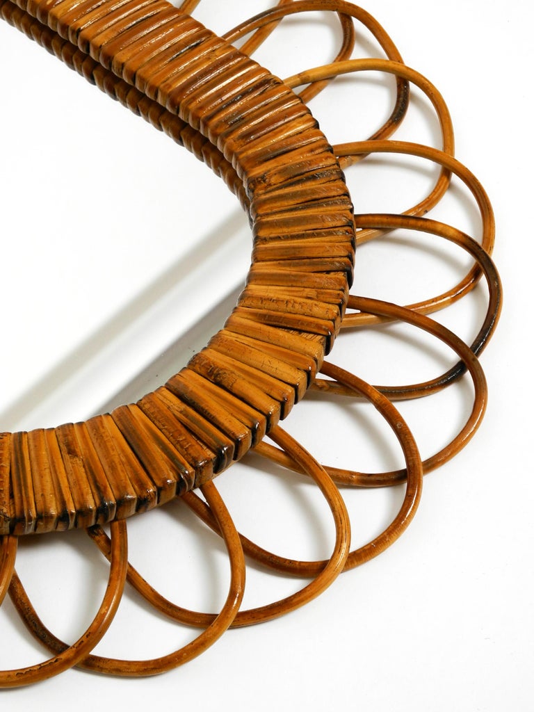 Beautiful 1960s Italian Oval Wall Mirror Made of Bamboo in a Loop ...