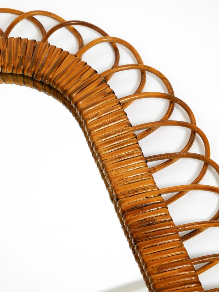 Beautiful 1960s Italian Oval Wall Mirror Made of Bamboo in a Loop ...