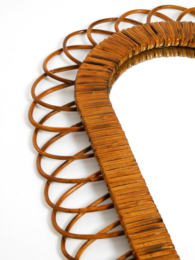 Beautiful 1960s Italian Oval Wall Mirror Made of Bamboo in a Loop ...