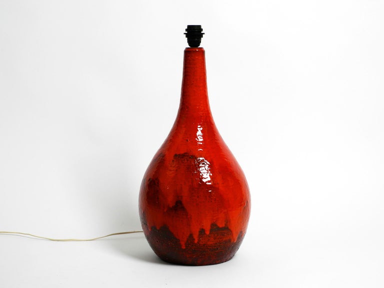 Beautiful 1960s Large Hand Painted Red Ceramic Floor Lamp For Sale at ...