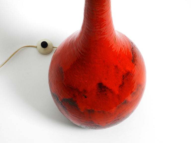 Beautiful 1960s Large Hand Painted Red Ceramic Floor Lamp For Sale at ...