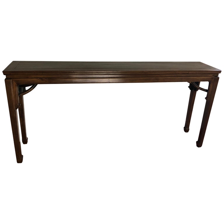 Beautiful 19th Century Qing Dynasty Ju Wood Long Narrow Asian Console ...