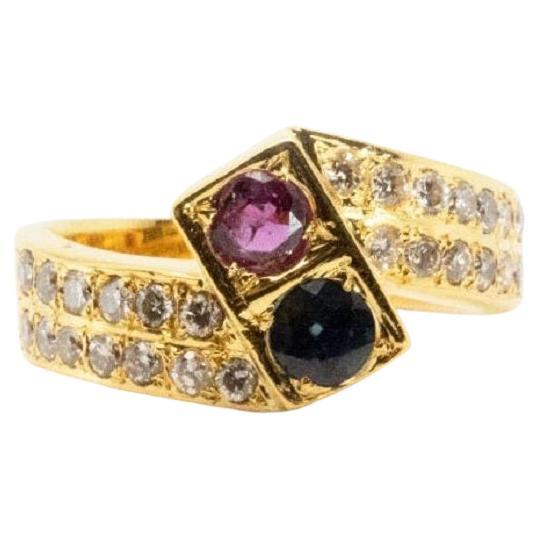 Beautiful Gold and Diamond Ring, Signed Trev For Sale at 1stDibs