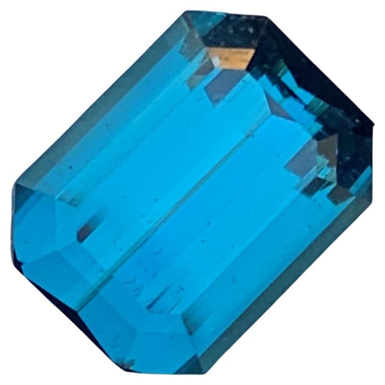 Beautiful 4.30 Carat Natural Blue Indicolite Indigo Tourmaline Emerald ...